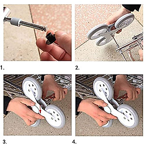 ATAAY Multi-Function Shopping Cart Six Rounds Climbing Stairs Trolley/Grocery Trailer/Folding Cart/Aluminum Alloy Pull Rod Car/Elderly Bag Car/Portable Cart Storage Hand Trucks (#5)