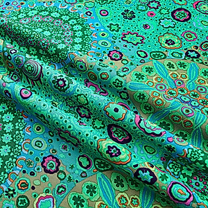 Kaffe Fassett Collective Meadow Millefiore Jade, Fabric by the Yard