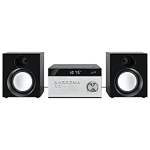 iLive Wireless Home Stereo System, with CD Player and AM/FM Radio, Includes Remote Control (iHB227B),Black/Silver