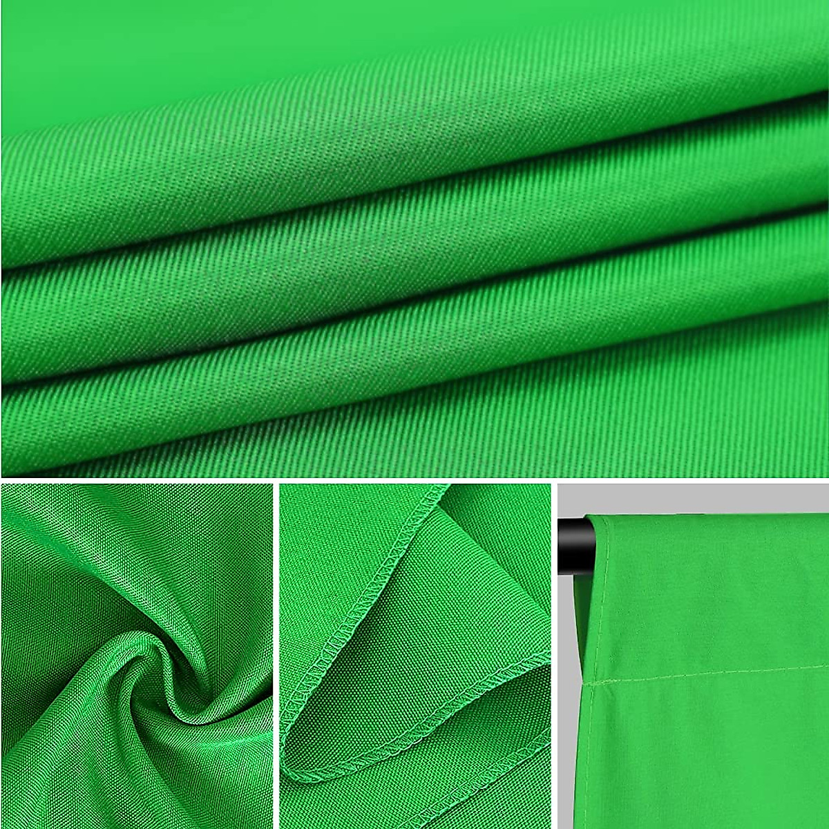 CPLIRIS 10x20ft Green Screen Backdrop for Photography, Chromakey Large Green Screen Pure Polyester Collapsible Green Fabric for Photoshoot, Game Live Steaming，Video Conference