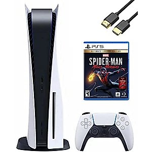 Playstation 5 Disc Version PS5 Console Bundle with Marvel's Spider-Man with U Deal HDMI (Renewed)