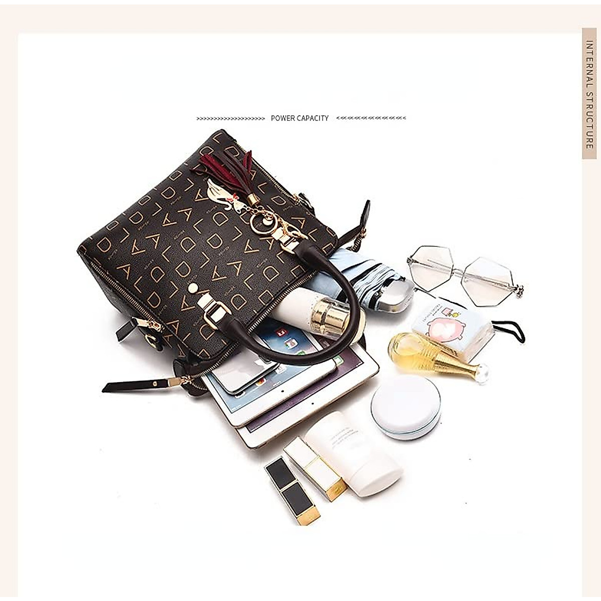 HHAMZONE Purses and Handbags for Women PU Leather Top Handle Satchel Fashion Ladies Shoulder Bag Tote Purse Messenger Bags (Black)