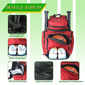 WOLT | Basketball Backpack Bag with Separate Ball Compartment and Shoes Pocket, Large Sports Equipment Bag for Basketball, Soccer, Rugby, Volleyball, Baseball Sport Backpack Bag