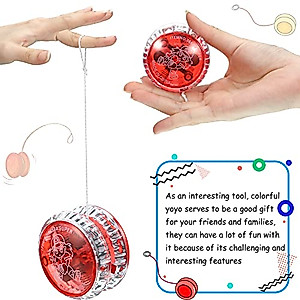 Sumind 6 Pieces LED Light Yo-Yo Plastic Responsive Yoyo Entertaining Yoyo for Beginner Party Favors (Random Colors)