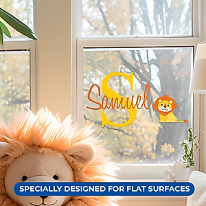 Personalized Name Lion Animal Series - Baby Boy - Wall Decal Nursery for Home Bedroom Children (Wide 28"x15" Height)