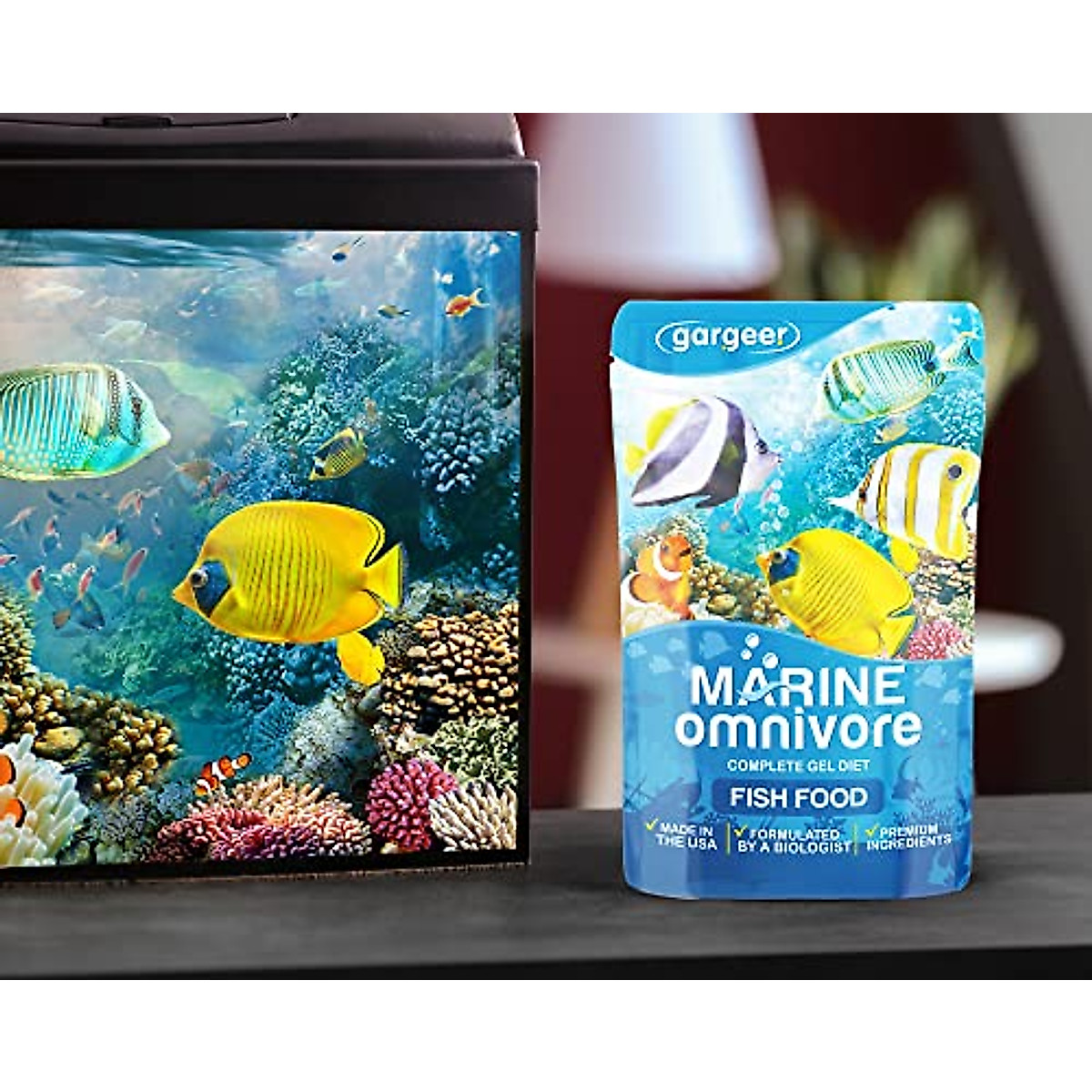 Gargeer 3oz Marine Fish Food for Advanced Breeders. Complete Saltwater Fish Gel Diet. Proudly Made in The USA, Using Premium Ingredients, Ocean Reef Nutrition, Fortified Gourmet Formula. Enjoy...