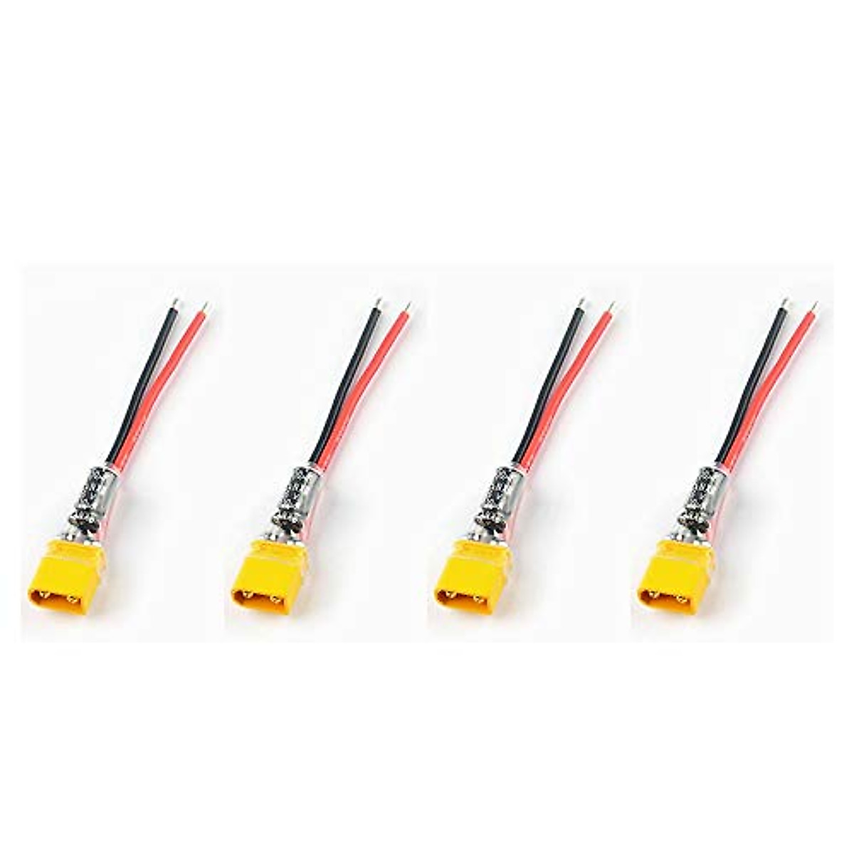 QWinOut XT30 Plug Pigtail Power Wire 100uF Capacitor for Mobula7 HD Sailfly-X TRASHCAN UR85 UR85HD Crazybee F3 / F4 PRO Parts (4 pcs)