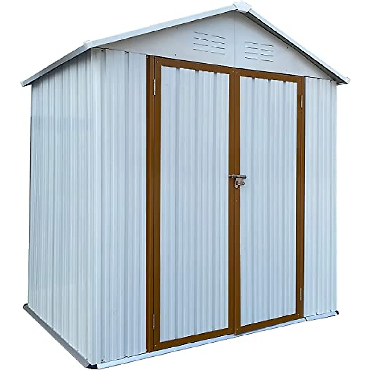 EMKK 4FTx6FT Storage Sheds Outdoor, Utility Steel Tool Sheds for Garden Backyard Lawn, Large Patio House Building with Lockable Door