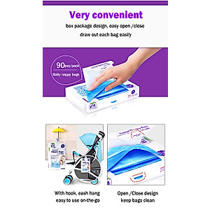 Dergik Diaper Disposal Bags for Baby,On The Go,Fresh Light Baby Powder Faint Scented,Easy Tie Handles, Diaper Bags Disposable for Diaper Sacks Poop Pet Trash Bags Or Dirty Costumes, 270 Bags, Blue