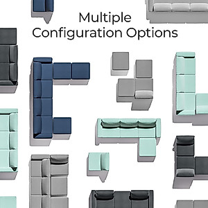 LINSY HOME Modular Sectional Sofa with Storage, Washable Sectional Couch, Covers Changeable, Single Couch Modular Chair to Extend Your Sofa, Dark Grey