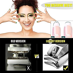 Nail Clippers Set, 2 Pack Ultra-Sharp Toenails & Fingernails Clippers Manicure & Pedicure Cutter Tools Set with Ultra-Long Non-Slip Grip Handle for Thick Toenail, Fingernail, Hangnail, Cuticle