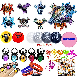Huastyle 117 Pcs Halloween Party Favors for Kids 4-8, Fidget Pop Toys for Halloween Goodie Bag Fillers, Halloween Prizes for Kids, Pinata Stuffers, Treasure Box Toys for Classroom Rewards Gift