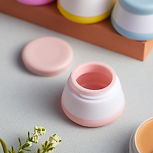 INSFIT Travel Containers for Toiletries, TSA Approved Silicone Cream Jars, Travel Size Containers with Lids, 5PCS BPA Free Leakproof Travel Accessories for Liquid Lotion with Labels Mini Spatulas