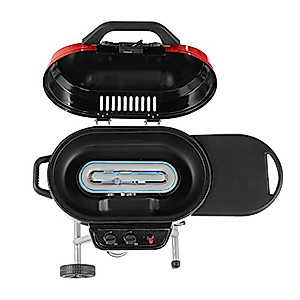 Coleman RoadTrip 225 Portable Stand-Up Propane Grill, Gas Grill with InstaStart Push-Button Ignition, Folding Legs & Wheels, Grease Tray, Side Table, & 11,000 BTUs of Power; 225 Sq. In. Cooking Area