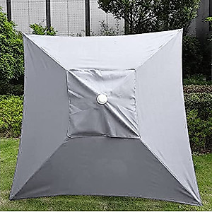 Plcnn 6.5 x 6.5 ft Patio Umbrella Canopy, Square Umbrella Replacement Cover Outdoor Table Umbrella Replacement Top Cover for Pool Beach Backyard Garden
