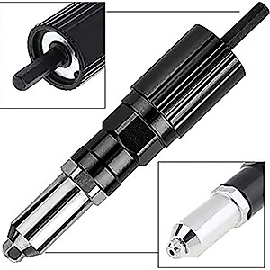 YWHWLX Electric Rivet Gun Adapter with 2.4/3.2/4.0/4.8mm Diameter Rivet Head Bit and Handle Wrench for Cordless Electric Drill Electric Rivet Tool