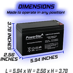 PowerStar 12V 7.5AH Replacement Batteries for CP1290 12V 7.5AH F1/F2 x2