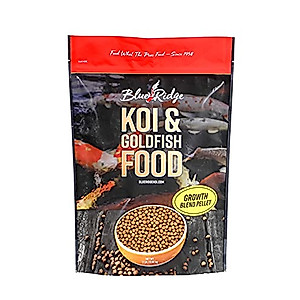 Blue Ridge Fish Food [2LB], Mini and 3/16" Floating Pellet, Koi and Goldfish Growth Formula Blend