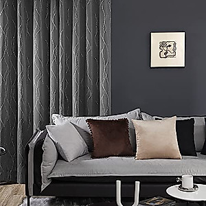 Deconovo Blackout Curtains for Bedroom 84 Inches Long, Black Out Curtains for Bedroom Windows, Thermal Insulated Curtain Drapes Grey (52W x 84L Inch, Grey, 2 Panels)
