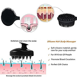 Cinlitek Silicone Body Scrubber & Scalp Massager, Long Handle Back Scrubber for Shower Brush,Exfoliating Body Scrubber, Shower Scrubber for Body Brush, Hair Dandruff Shampoo Brush for Men,Women&Kids