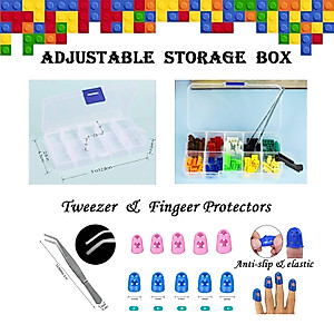 SIOYTOER Building Blocks Tool Kit Brick Separator Tools Compatible with Lego &Technic Mini Blocks Tool Set Multi-Functional Hammer Pliers Tweezers Finger Protectors with Tin Box (Blue)