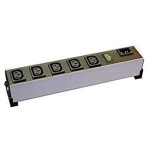 Hammond Manufacturing 1581T6 Power Strip; 6; 10 A; 220 VAC; 13.25 in. L x 2 in. W x 2 in. H; CSA Certified