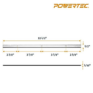 POWERTEC 128033 12-1/2 inch Planer Blades for Delta 22-560, TP305, TP400LS, 22-565, Replacement Planer Knives for 22-562, Set of 2