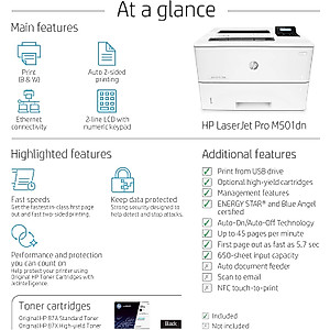HP LaserJet Pro M501dn Printer(Certified Refurbished)