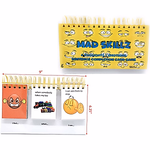 MAD Skillz: A Thoughts & Emotions Sentence Completion Card Game for Taking Control of Feelings/Emotions; Autism; ADHD; Helps Kids Make Positive Choices; Teaches Mindfulness; Hardcover and Laminated
