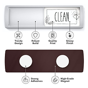 Stylish Dishwasher Magnet Clean Dirty Sign - Ideal Clean Dirty Magnet for Dishwasher and Kitchen Organization - Nice Office or Home Decor - Dirty Clean Dishwasher Magnet with Strong Hold