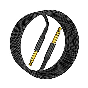 Itramax 1/4 inch TRS Audio Cable 10 FT,Straight 6.35mm Male Jack Balanced Stereo Cord,6.35 Instrument Interconnect Wire for Electric Guitar,Bass,Keyboard,Mixer,Monitor,Amplifier/Amp,Speaker Studio
