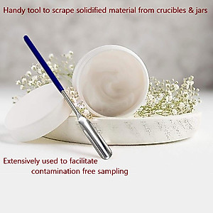 A2Z-VL004 Stainless Steel Micro Lab Scoop Half Rounded Spoon Spatula Sampler, with Vinyl Handle 6" (15.24 cm)