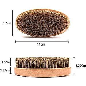 Personalized Beard Brush for Men, Engraved Pure Boar Bristles Pocket Beard Brush, Handle Made in Solid Wood with Firm Bristles to Tame and Soften Your Beard Hair for Healthier and Softer Beard