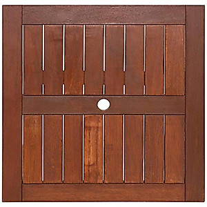 Sunnydaze Meranti Wood 27.5-Inch Square Bar Height Table with Teak Oil Finish - High Top Outdoor Pub Table - Perfect for Outdoor Entertaining and Dining - Ideal for the Patio, Balcony, Yard and Garden