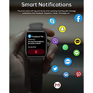 Smart Watch for Men Women (Answer/Make Call), 1.8" Touch Screen Activity Trackers for Android iPhone Compatible with Alexa Built in, Fitness Heart Rate Blood Oxygen Sleep Monitor, IP68 Waterproof