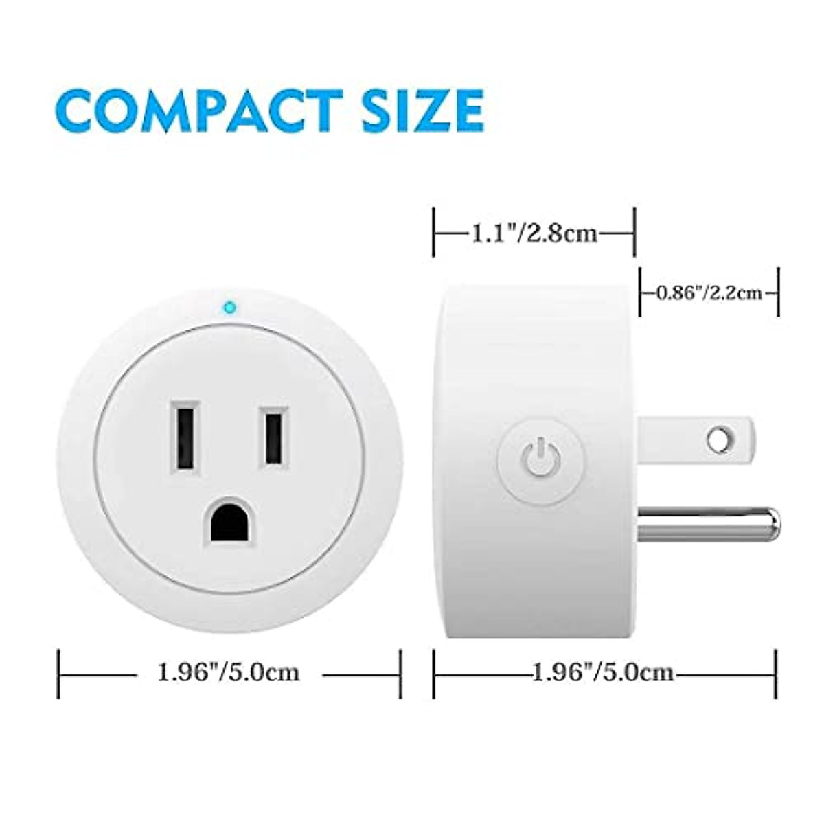 Amysen Smart Plug, Wi-Fi Outlet Socket Works with Alexa and Google Home, Remote Control with Timer Function, No Hub Required, ETL FCC Listed (4 Pack)