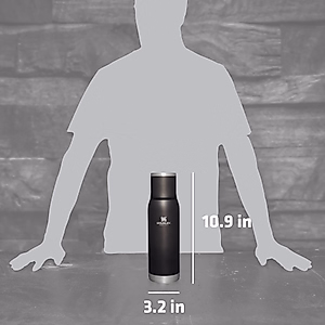 Stanley Adventure-To-Go Vacuum Bottle 25 oz | Wide Mouth with Leakproof Cup Lid | Keep Drinks Hot or Cold | Packable for Travel | Insulated Stainless Steel Thermos | BPA-Free | Charcoal Glow