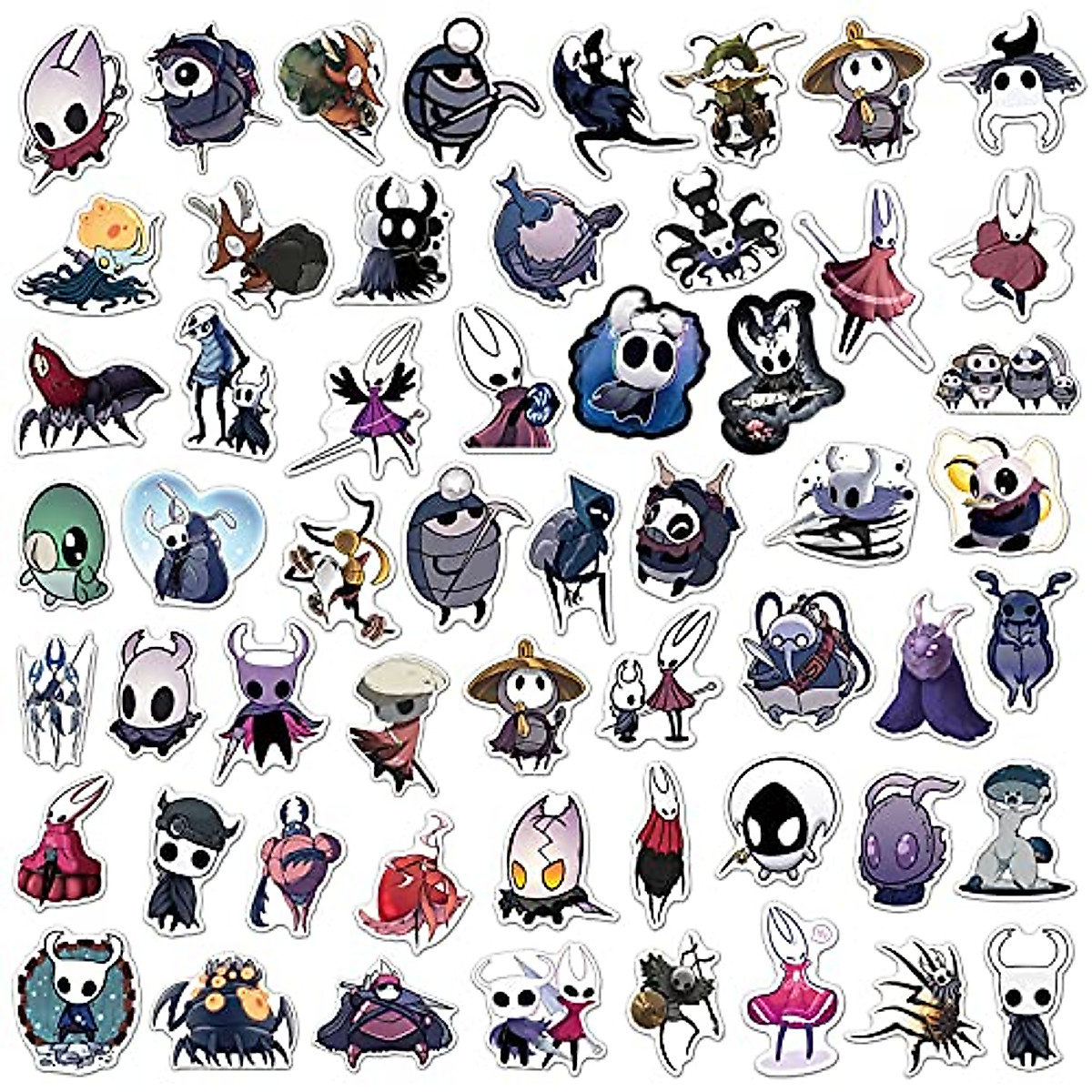 Hollow Knight Game Stickers| 50 Pcs | Larger Vinyl Waterproof Stickers for Laptop,Bumper,Water Bottles,Computer,Phone,Hard hat,Car Stickers and Decals, Game Stickers for Kid Teen Adult (HK)