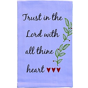 Cotton Kitchen Flour Sack Dish Towels w/Religious Quotes 5 pcs