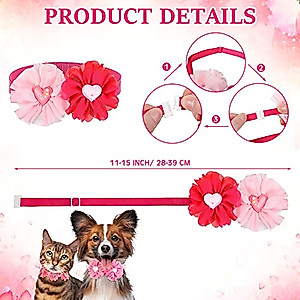40 Pcs Girl Puppy Collars Pink Dog Collar Adjustable Collar Small Middle Dogs Cats Rose Red Pink Dog Accessories Embellishment Decor for Wedding Birthday Parties Grooming Pet Collar Accessories