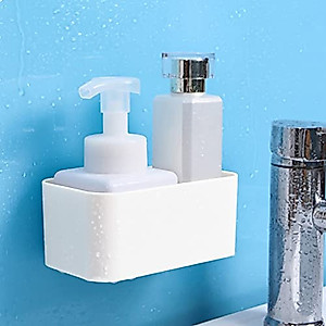 Cabilock 4pcs Floating Shelf Wall Mounted Plastic Storage Organizer Bin, Makeup Organizer Adhesive Bathroom Organizer Ledge Shelf for Home Decor, Kitchen, Bathroom, Office, Bedroom, Room