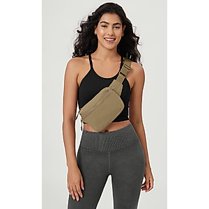 ODODOS 2L Belt Bag for Women Men, Crossbody Fanny Packs with Adjustable Strap Waist Pouch for Workout Hiking Running Travel, Field