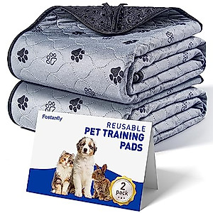 Non-Slip Washable Pee Pads for Dogs, 2 Pack Large 36"x41" Ultra-Absorbent and Leak-Proof Reusable Potty Training Pads for Dogs and Cats Puppy Pads of Add 8 Lanyards