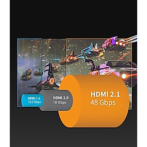 Sniokco 10K 8K HDMI 2.1 Cable 16FT, Certified 48Gbps Ultra High Speed HDMI® Cable 4K 240Hz 165Hz 120Hz 8K 60Hz eARC HDCP2.3 HDR10+ Compatible with PC TV Monitor Projector Ro-ku Sky-Q PS5 X-Box