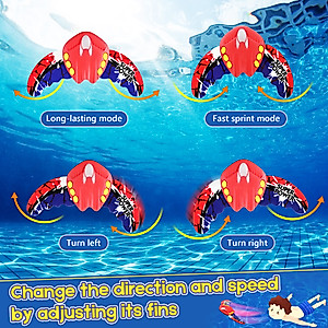 Enhon 2 Pcs Torpedo Underwater Stingray Glider, Pool Diving Fish Underwater Swimming Self Propelled Pool Rocket Travels, Dive Pool Fish Submarine for Kids and Adults