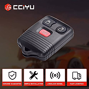 cciyu CWTWB1U331 Keyless Entry Remote Car Key Fob Clicker Transmitter Alarm 1X 3 Buttons fits for Ford Edge for F150 98-16 for M azda for L incoln for F ord for M ercury Series CWTWB1U331