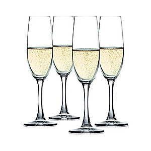 Spiegelau Salute Champagne Wine Glasses, Set of 4, European-Made Lead-Free Crystal, Classic Stemmed, Dishwasher Safe, Professional Quality Wine Glass Gift Set, 7.4 oz
