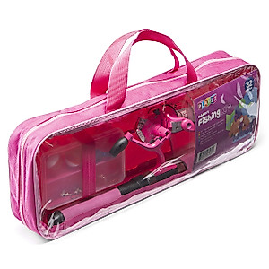 Play22 Kids Fishing Pole Pink - 40 Pc Kids Fishing Rod and Reel Combos - Fishing Poles for Youth Kids Includes Fishing Tackle, Fishing Gear, Fishing Lures, Net, Carry On Bag, Fully Fishing Equipment