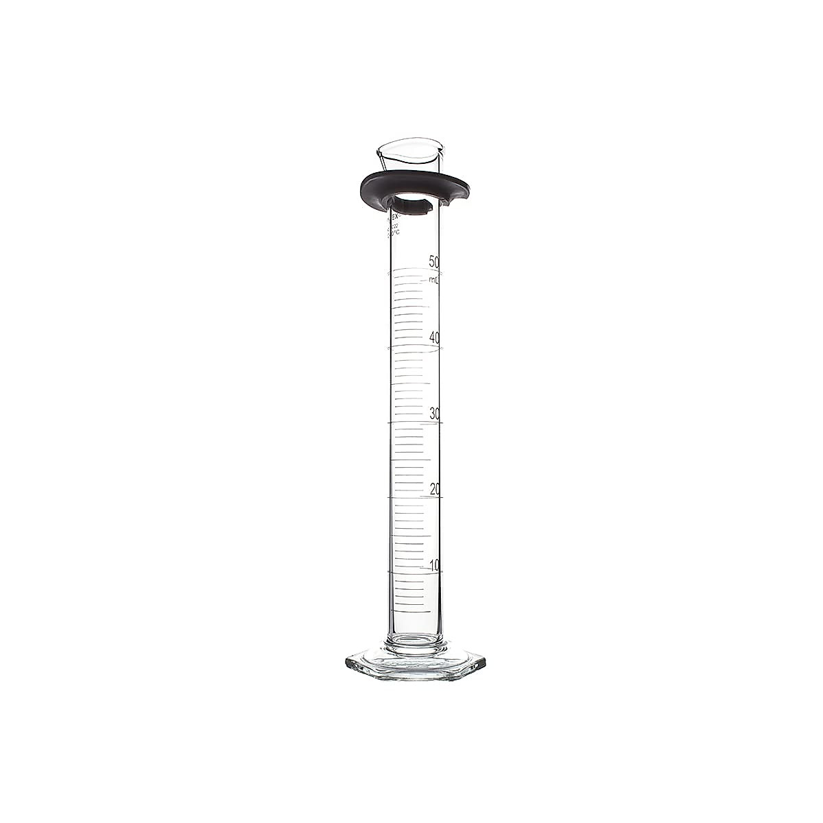 PYREX Single Metric Scale Glass Graduated Cylinder to Contain (TC) - Borosilicate Graduated Cylinder – Premium Scientific Glassware for Laboratories, Classrooms or Home Use - 50mL, 1 Pack