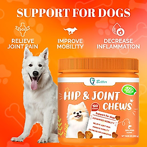 Hip and Joint Supplement for Dogs - Glucosamine for Dog Joint Supplement - with Chondroitin, MSM, Vitamins C and E for Dog Joint Relief - Mobility Bites Bacon – 120 Count